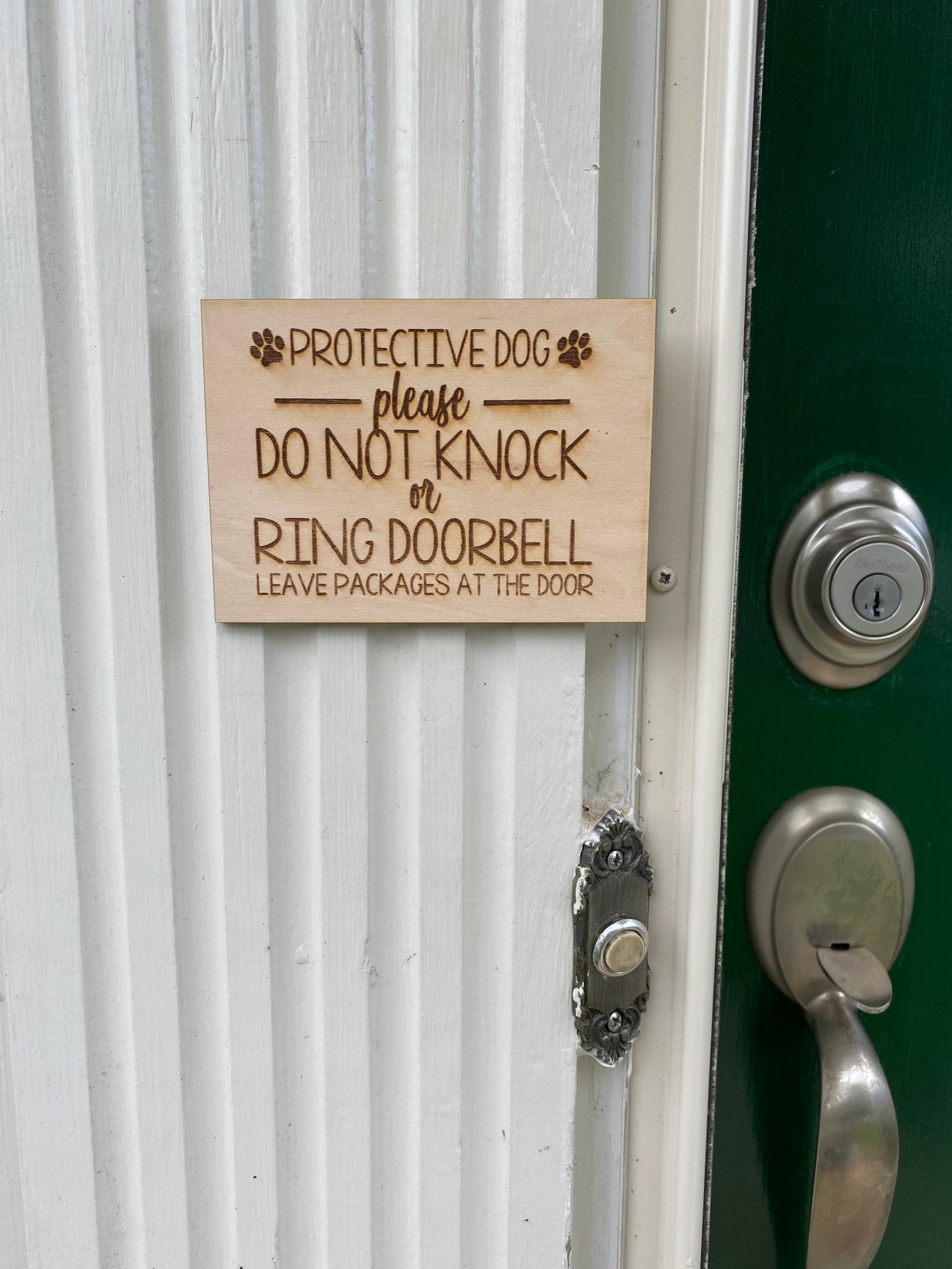Protective Dog Door Sign No Knocking or Ringing Doorbell Sign - Etsy