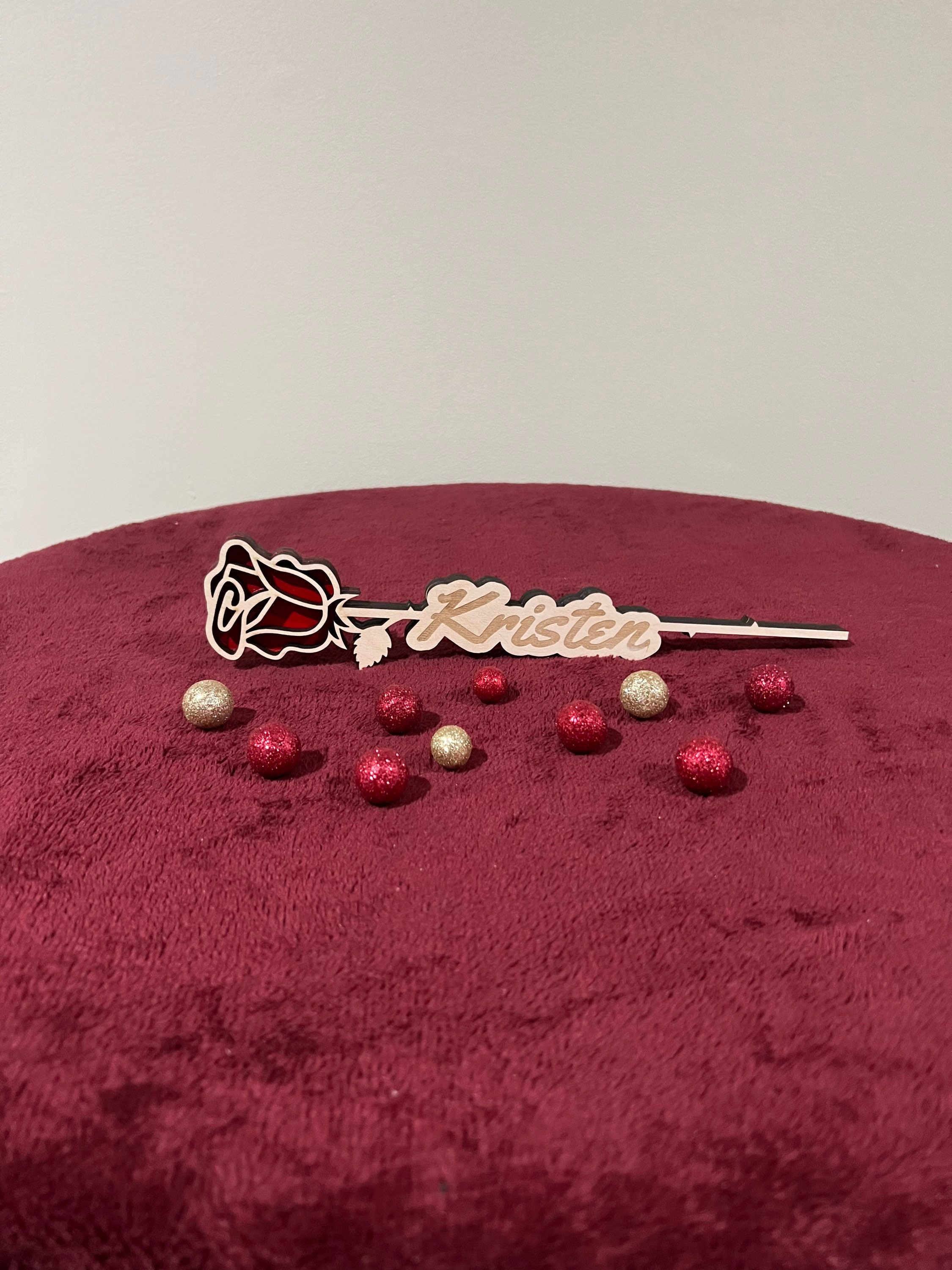 Custom Wooden Roses, Personalized Name Flower, Wood Rose, Custom Name ...