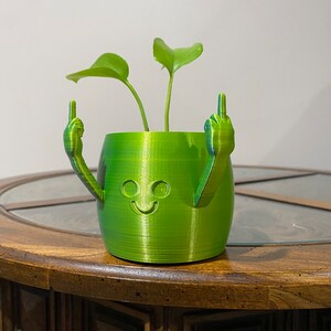 Middle Finger Man Plant Pot, 3D Printed Planter, Unique Plant Pot Free ...