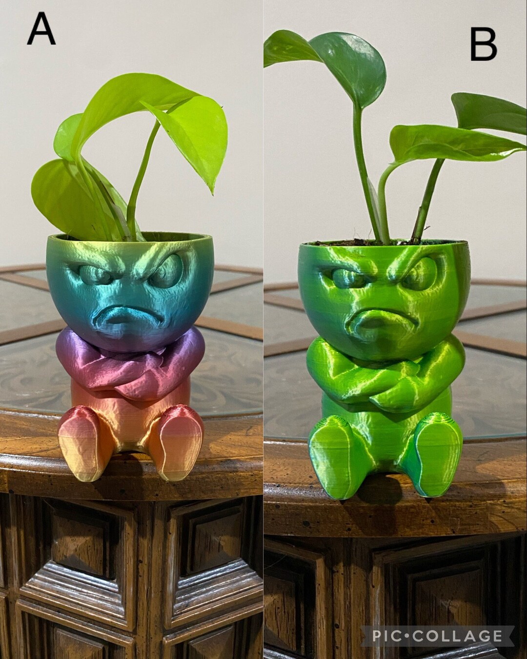 Grumpy Man Plant Pot, 3D Printed Planter, Unique Plant Pot Free Ship - Etsy