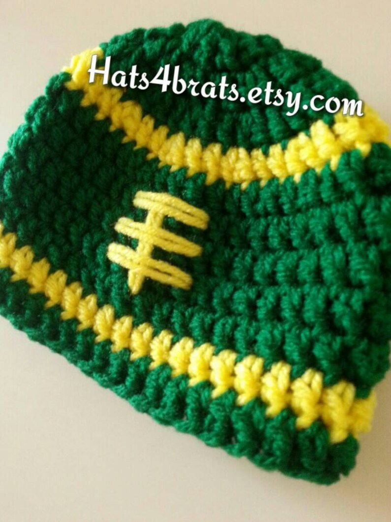 Green Bay Packer Hat Crochet Football Hat Baby Football Hat - Etsy