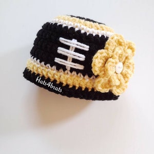 New Orleans Saints Baby Hat, Crochet Saints Hat, New Orleans Saints ...
