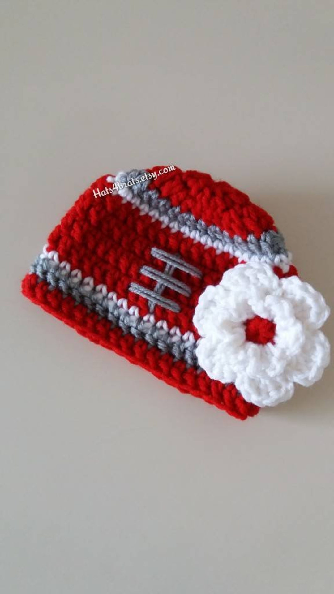Ohio State Baby Girl's Hat, Ohio State Crochet Hat, Football Hat ...