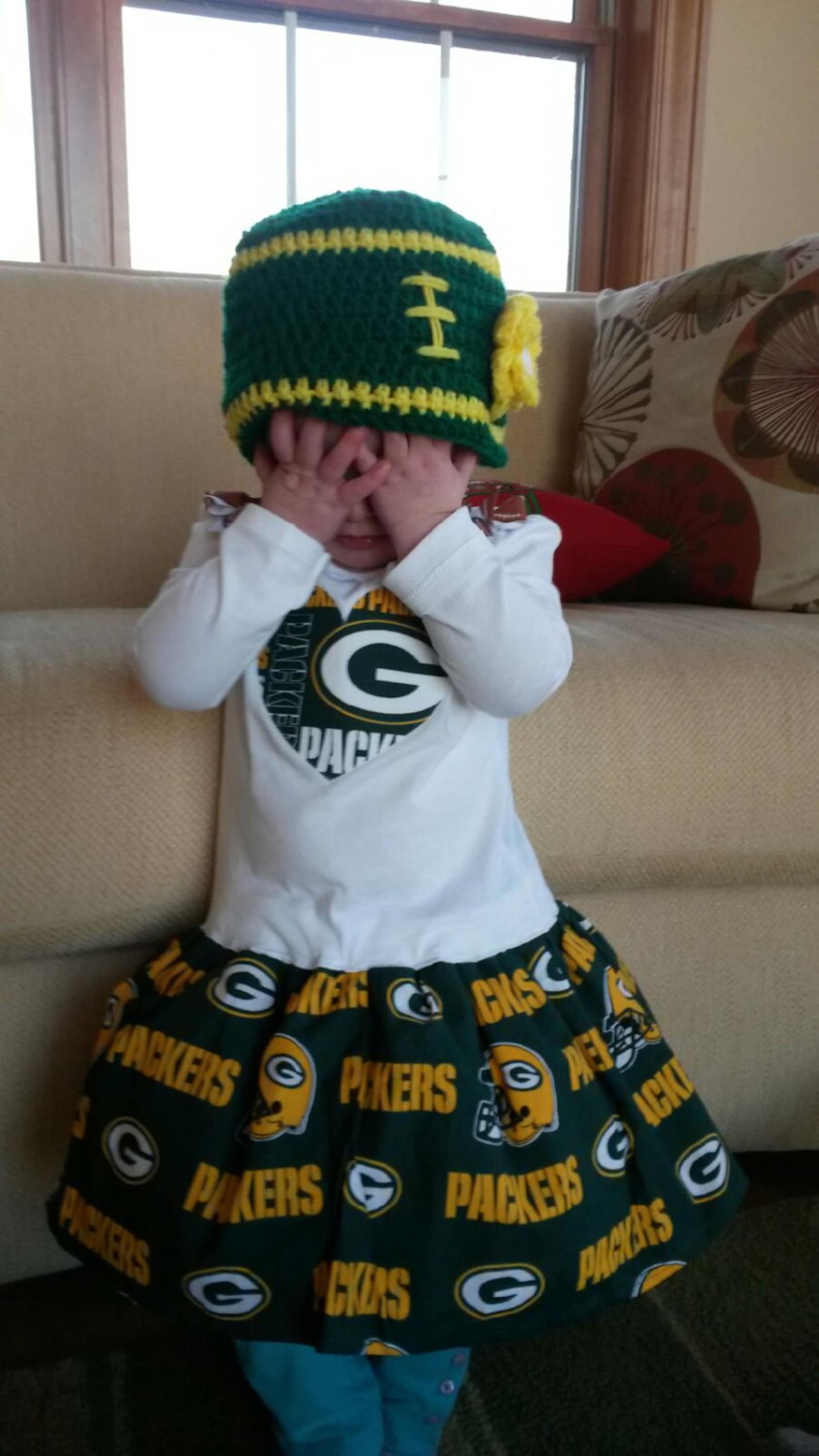 Baby Girls Green Bay Packer Hat Crochet Football Hat Baby - Etsy