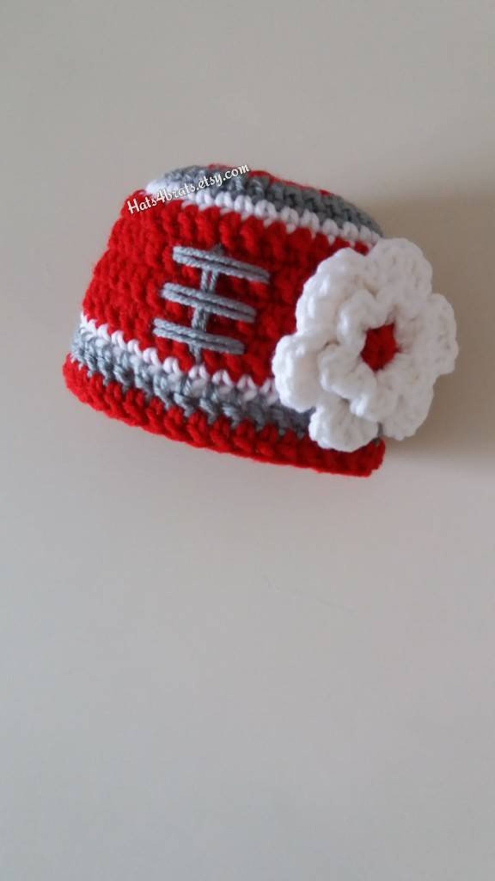Ohio State Baby Girl's Hat, Ohio State Crochet Hat, Football Hat ...