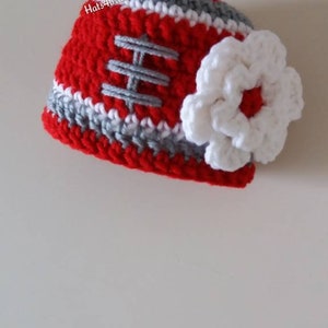 Ohio State Baby Girl's Hat, Ohio State Crochet Hat, Football Hat ...
