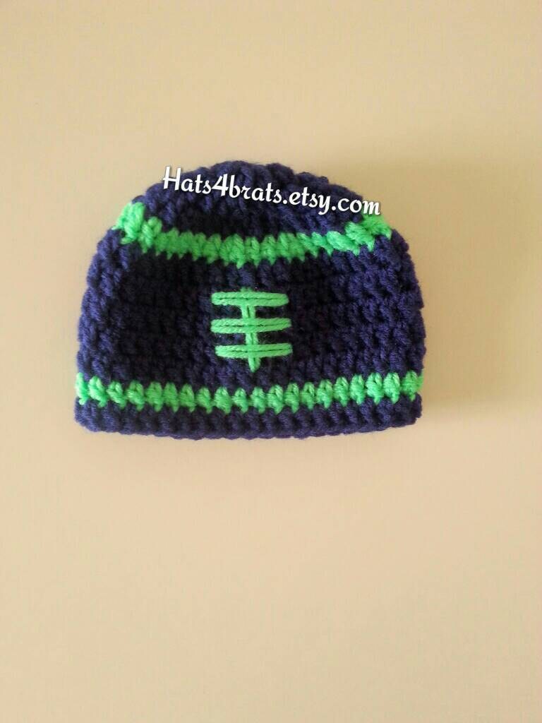 Seattle Seahawks Hat Crochet Football Hat Baby Football Hat | Etsy