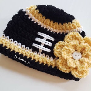 New Orleans Saints Baby Hat, Crochet Saints Hat, New Orleans Saints ...