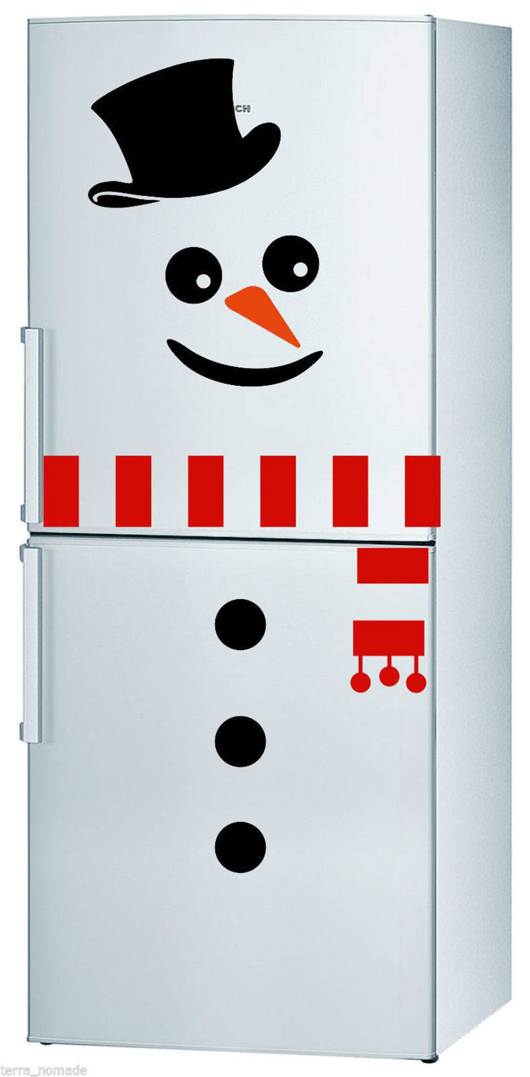Snowman Fridge Sticker Decoration Fridge Window Christmas Novelty Funny ...