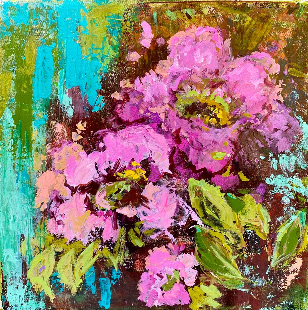 Long Weekend Original Unframed Acrylic Abstract Floral Painting Size 12 ...