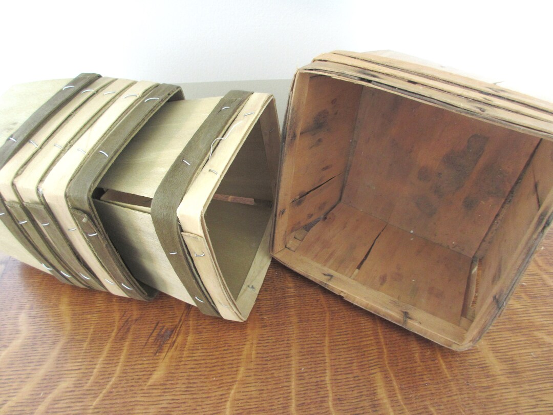 Vintage Set of Ten Berry Baskets Fruit Farm Baskets Wooden Baskets ...