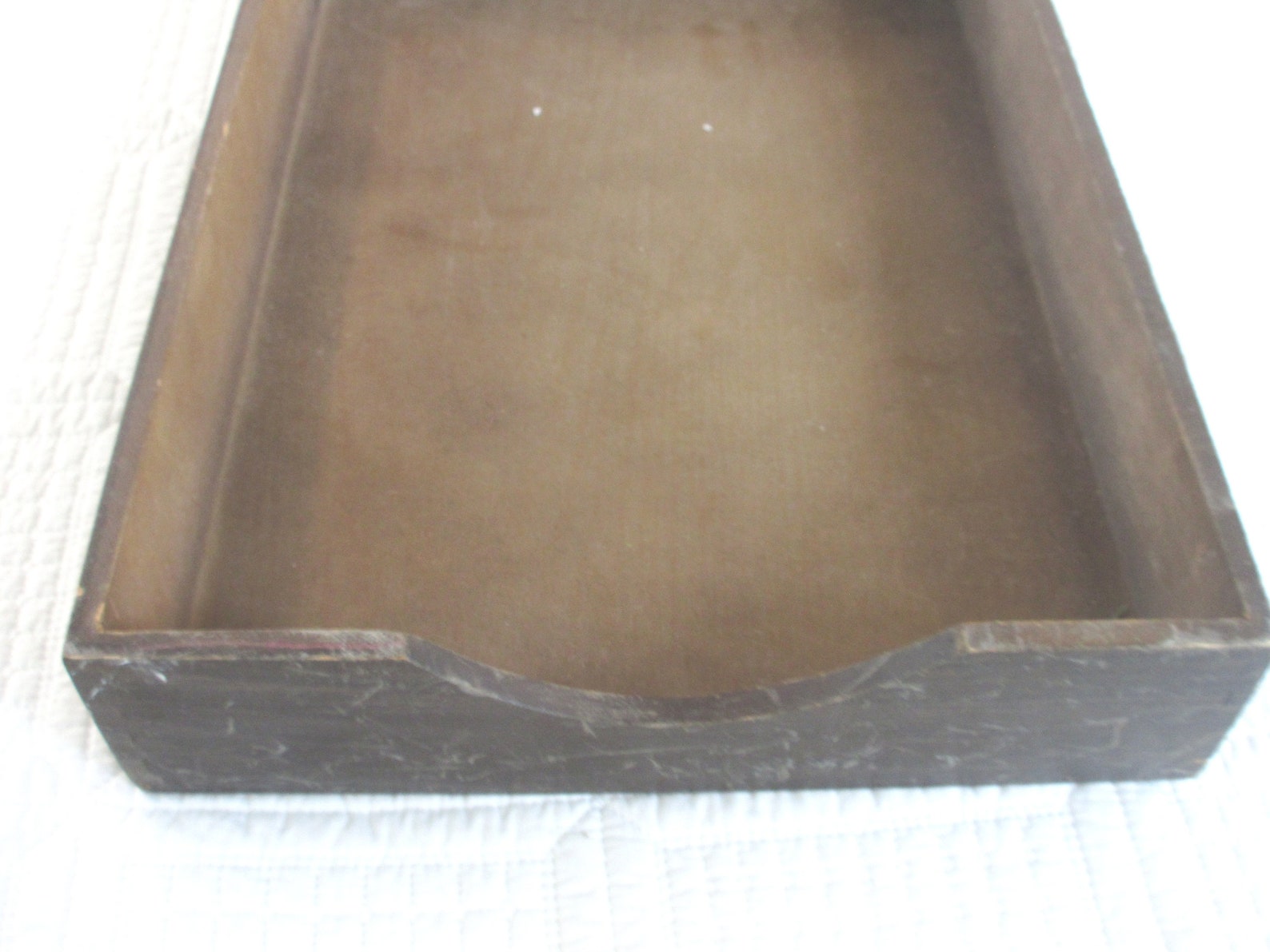 Vintage Wooden Paper Tray in Box Desk Organizer in and Out Box - Etsy