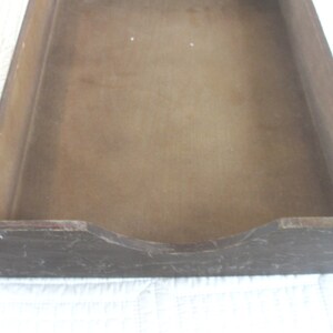 Vintage Wooden Paper Tray in Box Desk Organizer in and Out Box Dark ...