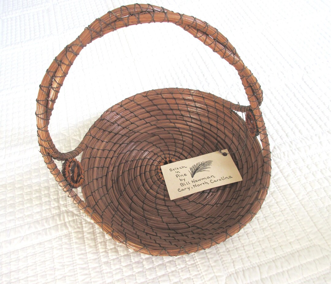 Vintage Pine Needle Basket Stitch-n-pine Needle Basket by Bill Newman ...