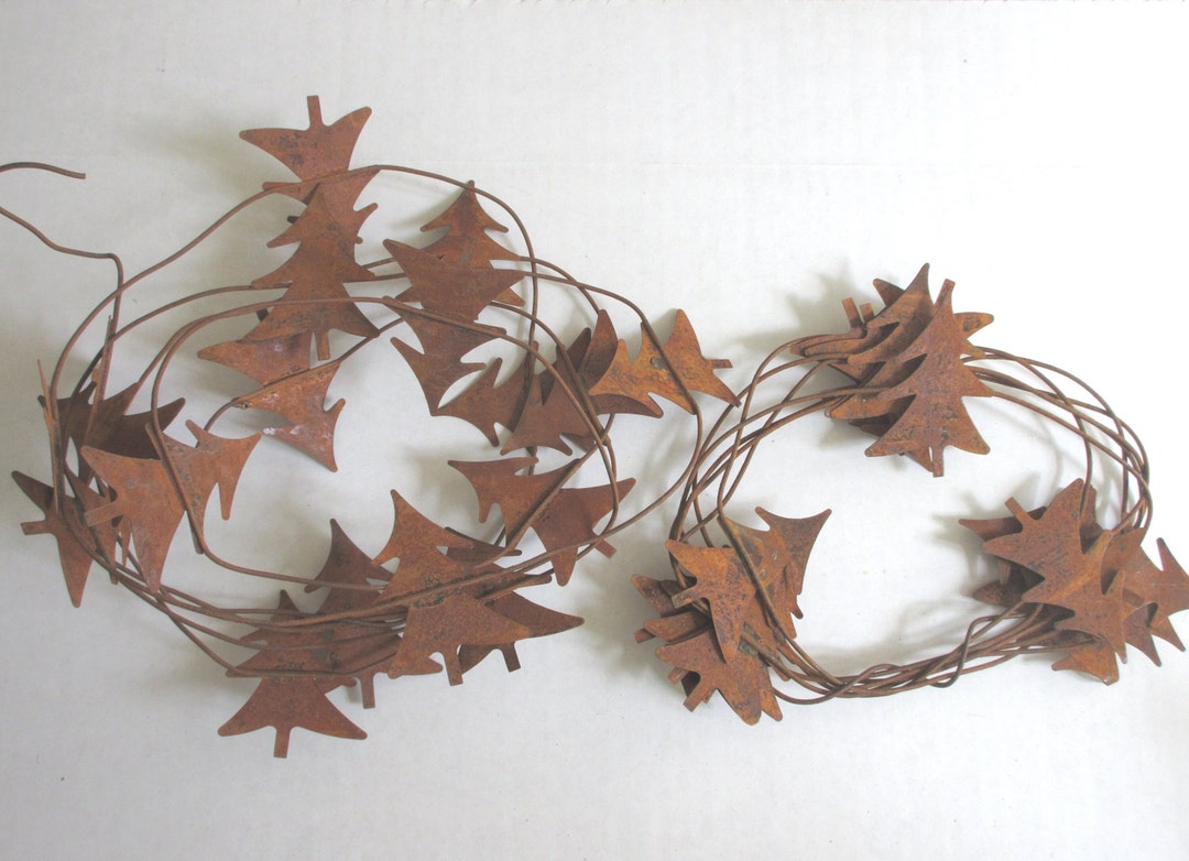 Vintage Rusty Metal Tree Garland 20' Total Wire Tree Indoor Outdoor ...