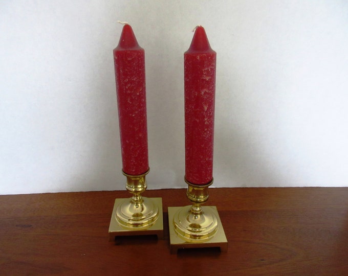 Vintage Set of Two Pwf Brass Candlesticks Short Brass Candle Holders ...