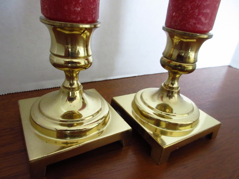 Vintage Set of Two Pwf Brass Candlesticks Short Brass Candle - Etsy