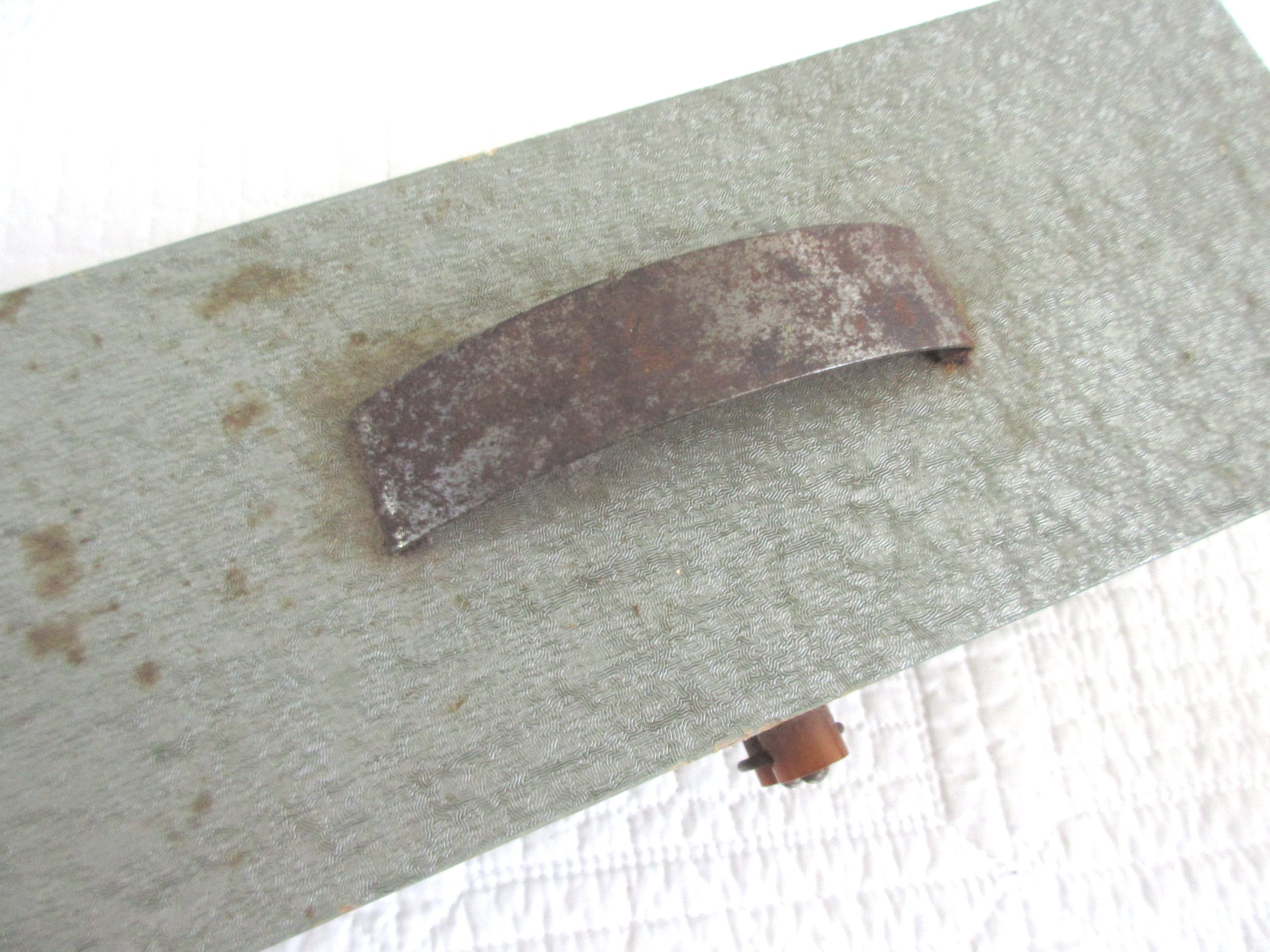 Vintage Narrow Hammered Metal Science Box Grey Metal Storage - Etsy