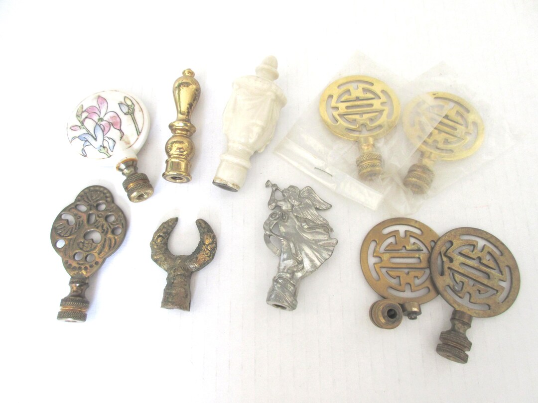 Vintage Lamp Finials Ceramic Finials Painted Finials Greek Finial ...