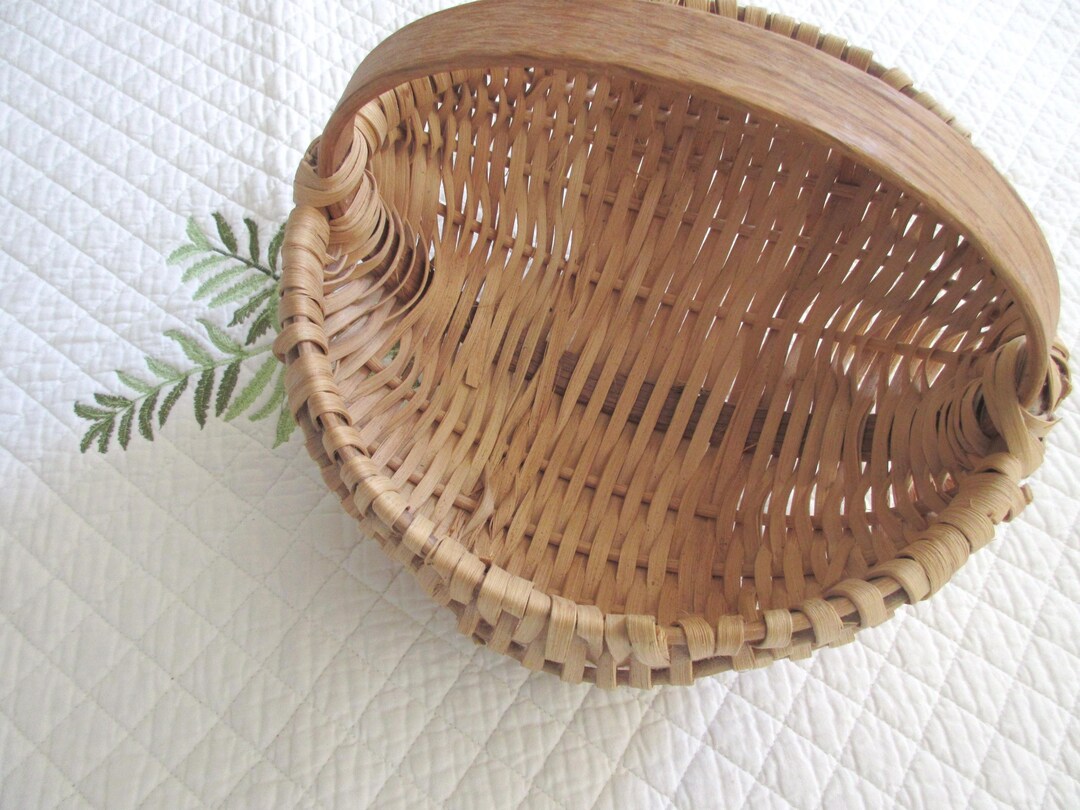Vintage Handmade Egg Basket Butt Basket Hip Basket Reed Basket ...