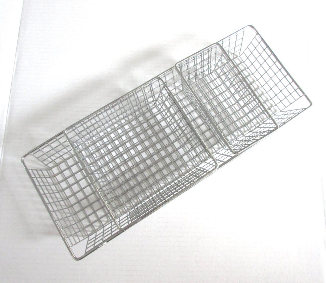 Vintage Set of Three Nesting Stainless Wire Basket Drawer Desktop ...