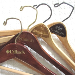 Vintage Set of Four Hardwood Wooden Hangers W/ Movable Pants Trouser ...