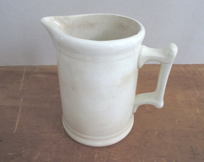 Vintage Ironstone Milk Pitcher White Ironstone Pitcher Ironston Vase ...