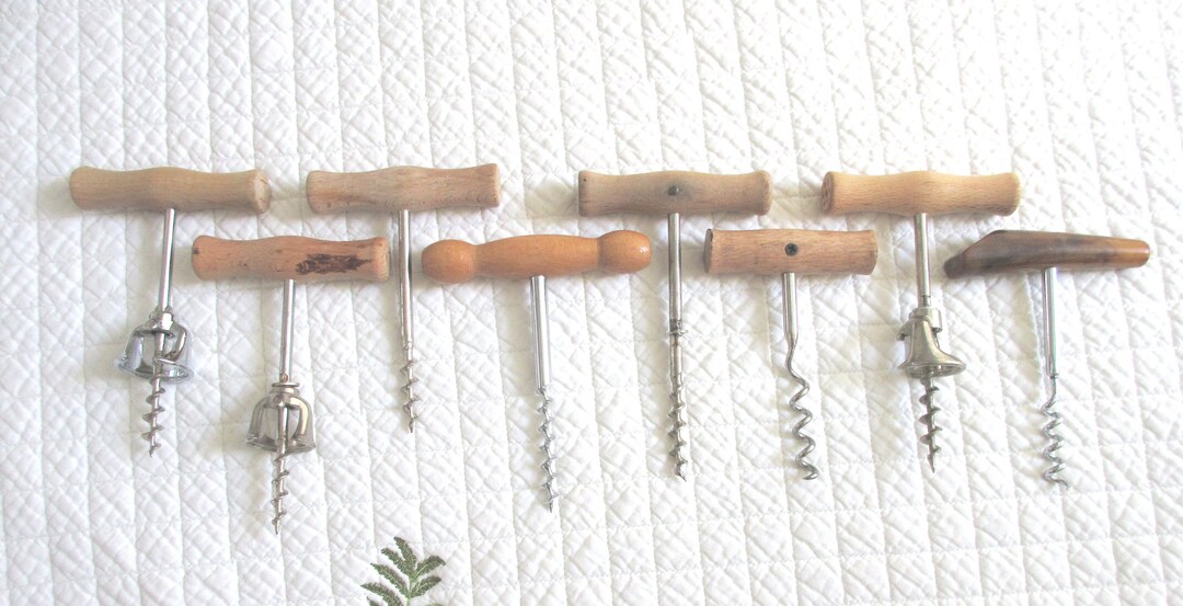 Vintage Wood Handle Corkscrew: Mid Century Bar Accessories - Etsy