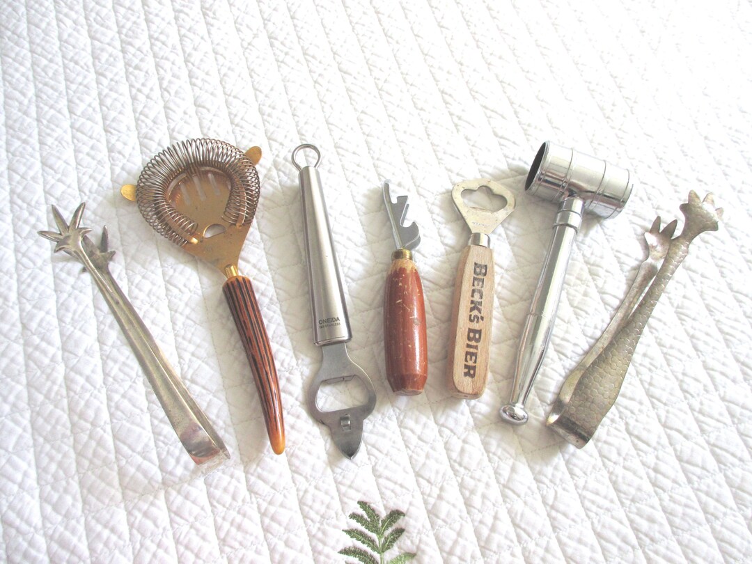 Vintage Assorted Bar Tools Bar Accessories Bottle Opener Ice Crusher ...