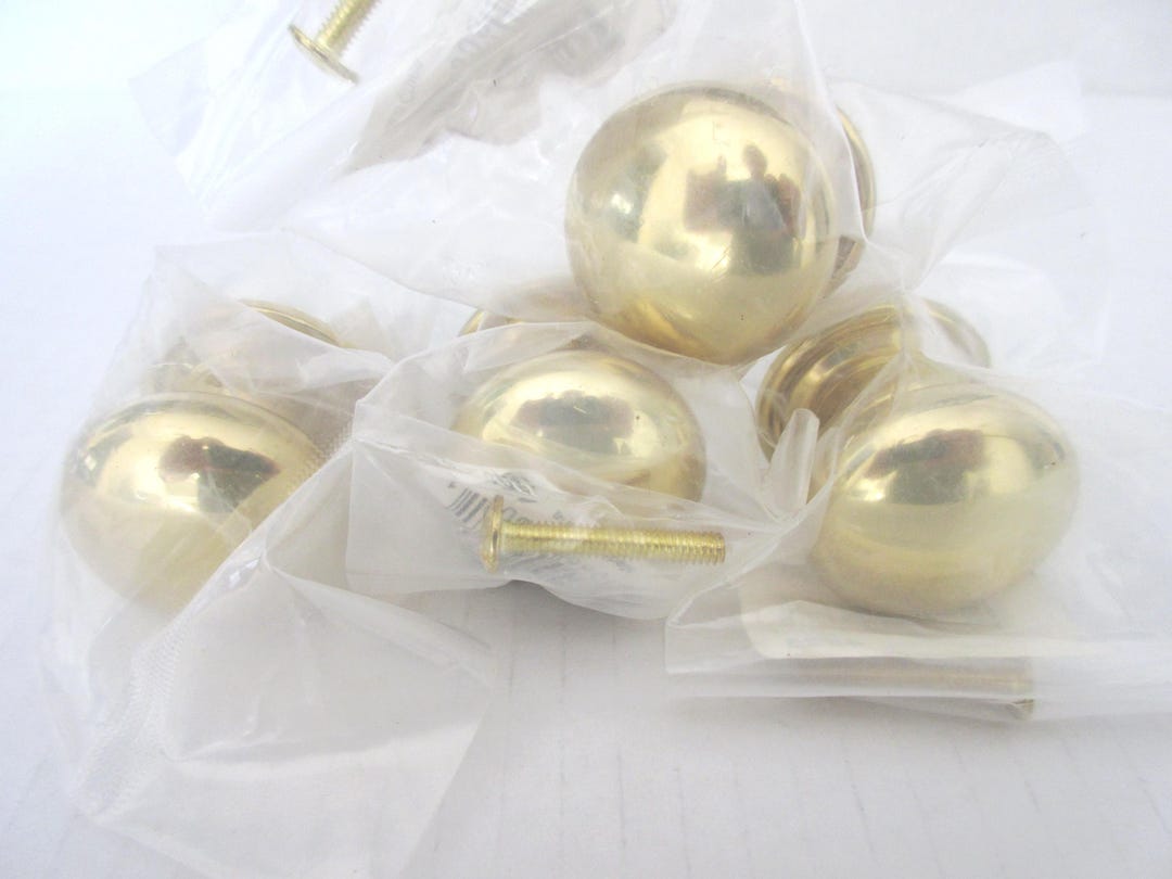 Vintage Liberty Brass Cabinet Knobs: Round Shiny Gold (new Old Stock ...