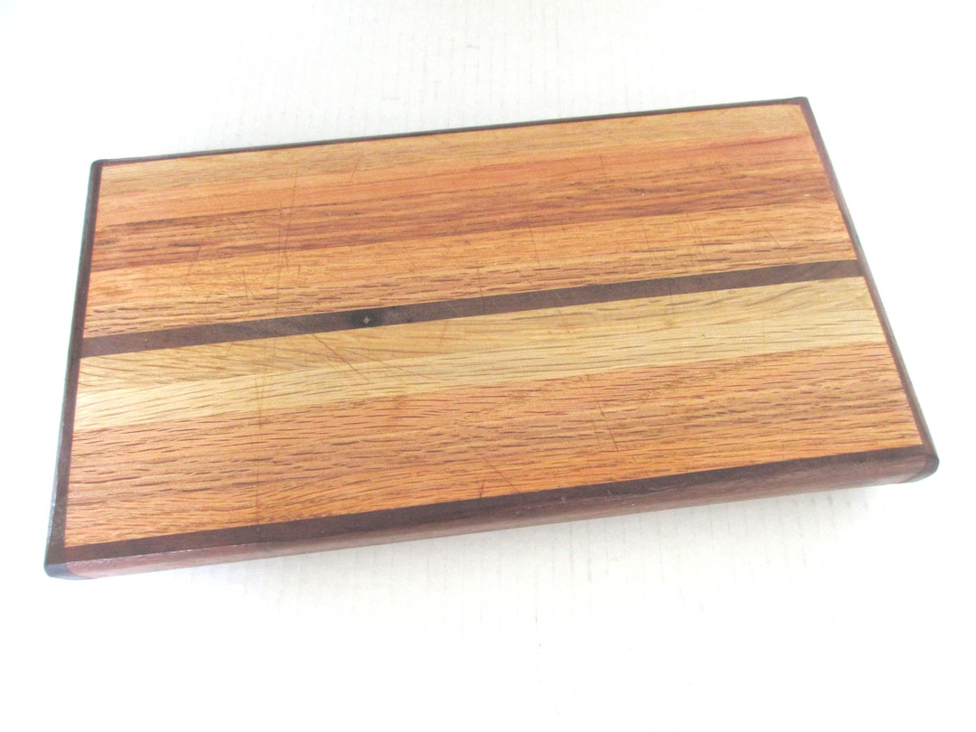 Vintage Mixed Wood Cutting Board Rectangular Cutting Board Striped ...