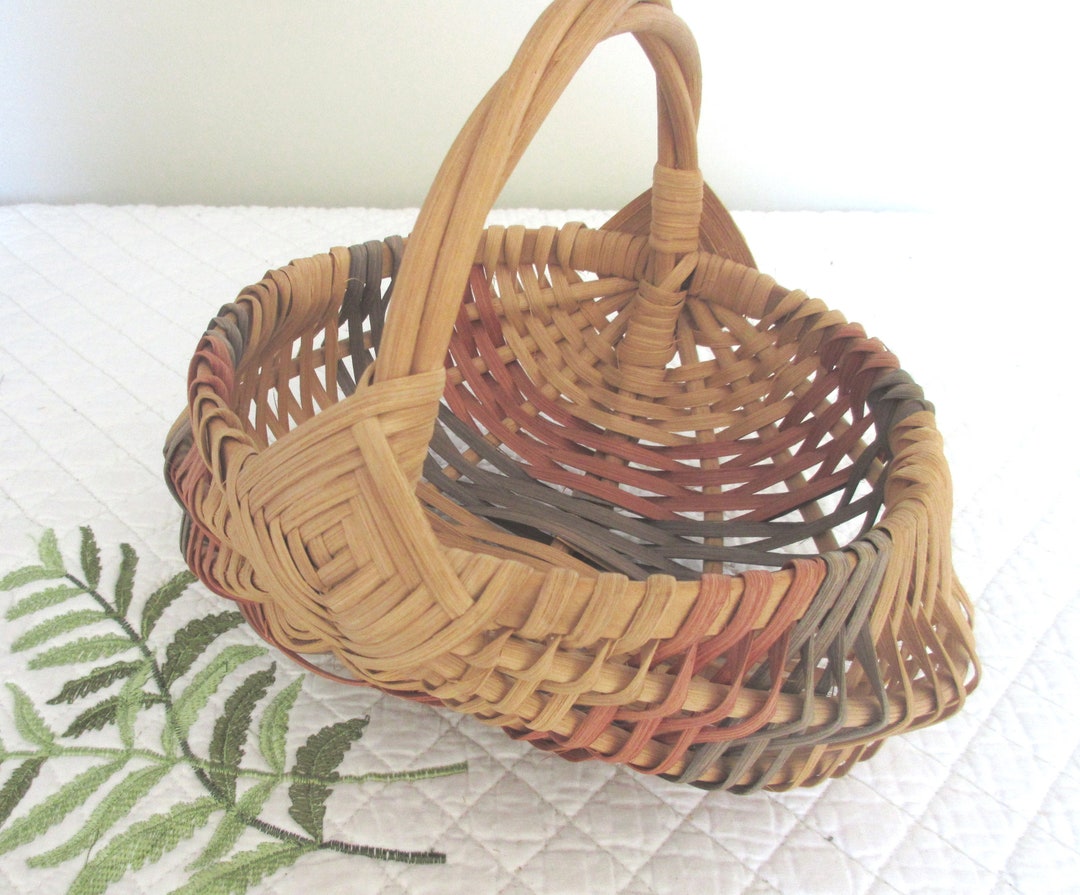 Handwoven Handmade Basket With Twisted Reed Handle Unique Basket Boho ...