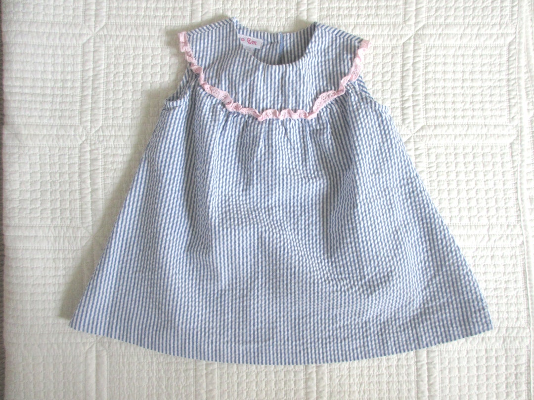 Vintage Little Girls Dress Jessica Ann Seesucker Sundress for Girls ...