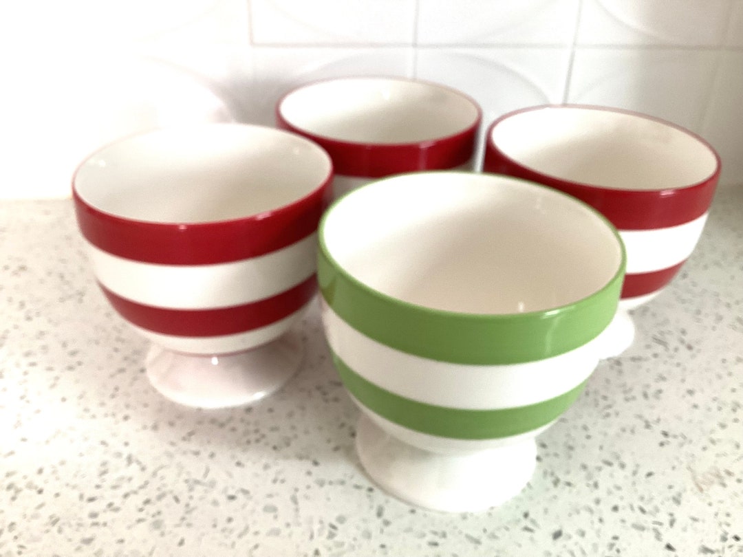 Seattles’s Best No Handle Set of Four Handleless Coffee Mugs Striped ...