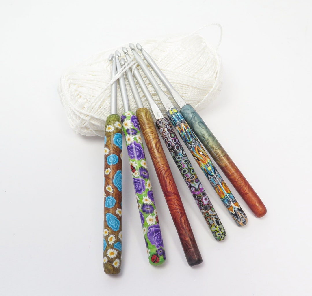 4.5 Mm Crochet Hook With Artistic Hand-sculpted Polymer Clay Handle ...