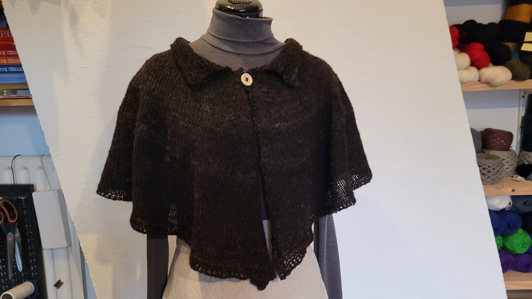 Hand Spun and Knit Wool Cloak - Etsy