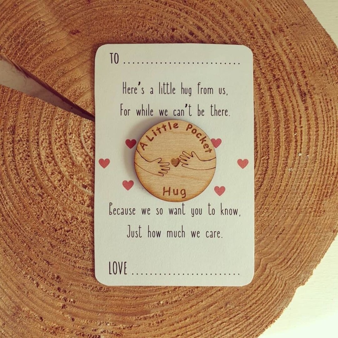 Pocket Hug From Us Token and Gift Message - Etsy UK