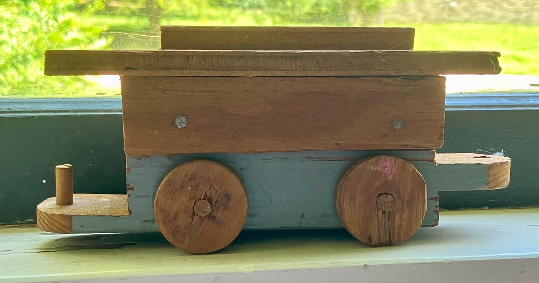 Vintage Wood Train Car - Etsy