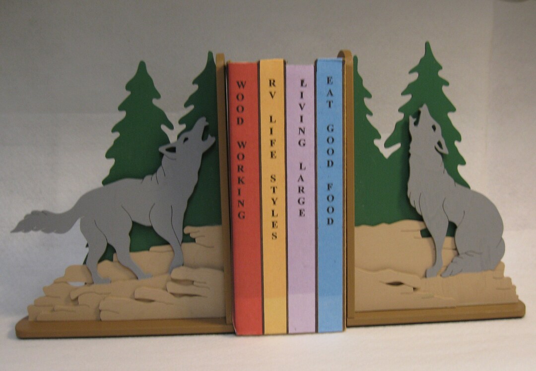 Wolf Pair Layered 3-D Effect Two Bookend Set - Etsy