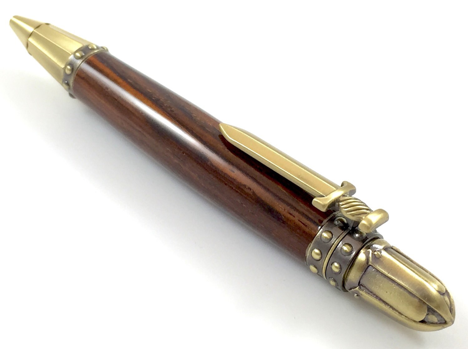 Knight Pen - Cocobolo and Antique Brass - Etsy