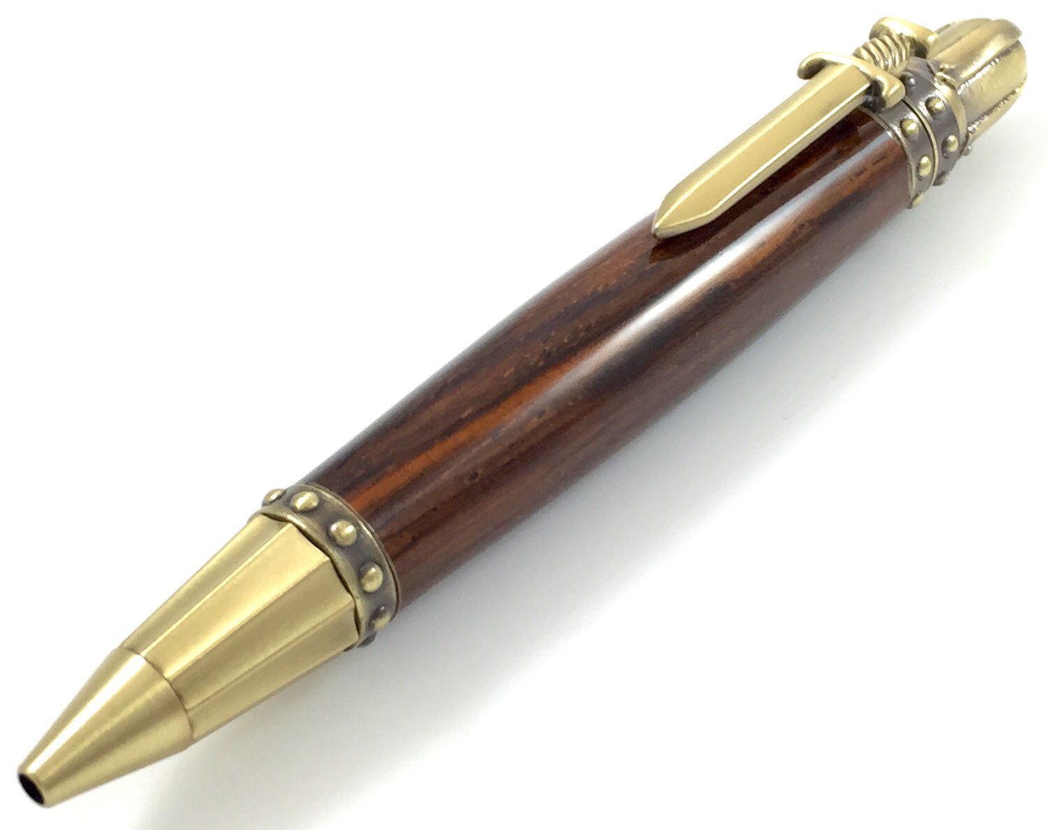 Knight Pen - Cocobolo and Antique Brass - Etsy