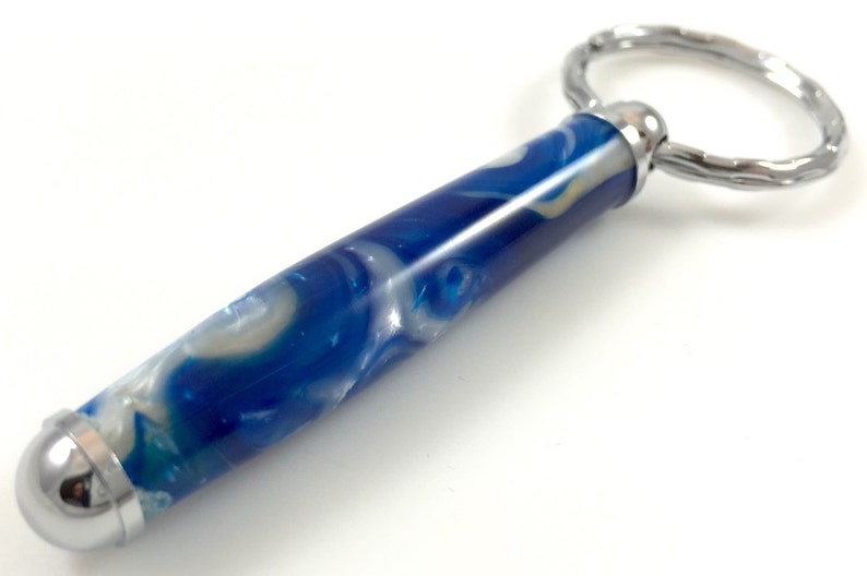 Keychain - Blue and White - Etsy