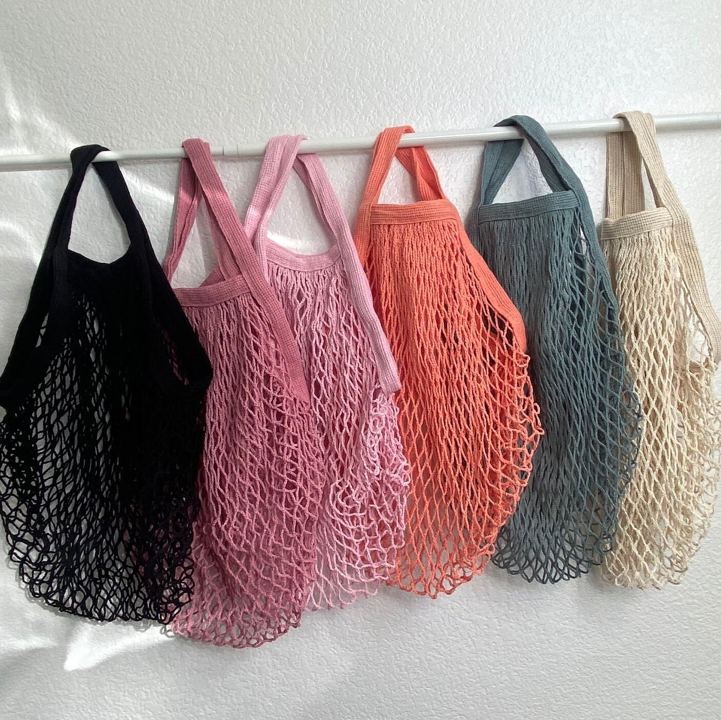Short Straps, Pack of 2 Organic Cotton Mesh Shopping Bags | French ...