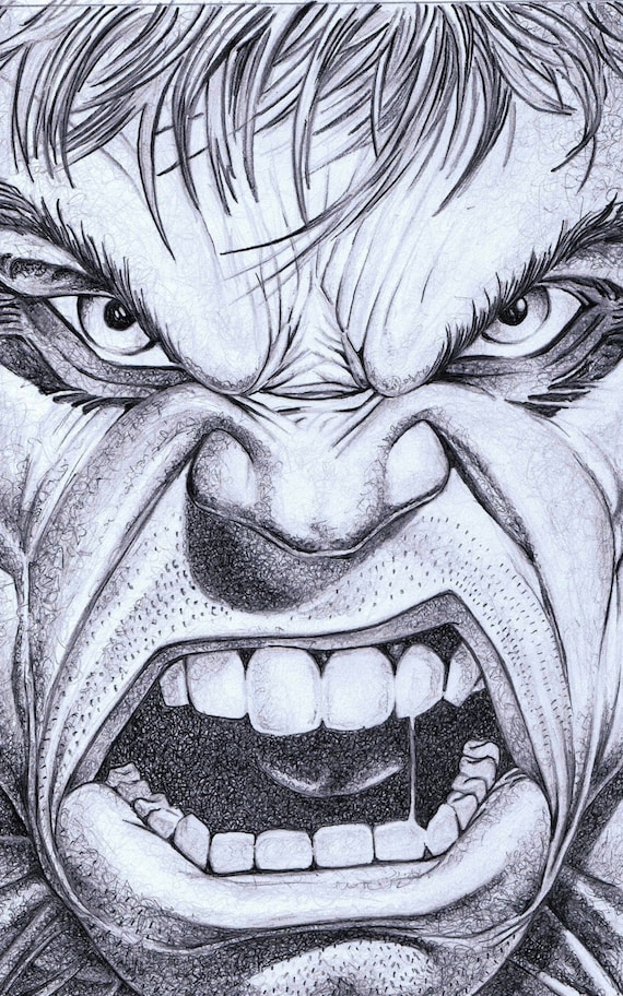 Hulk Face Drawing