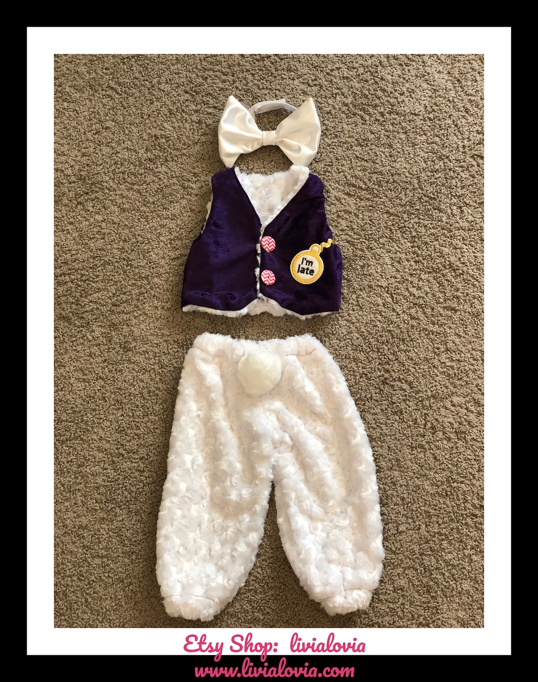 White Rabbit Costume, Rabbit Costume, Bunny Costume, Purple Velvet Vest ...