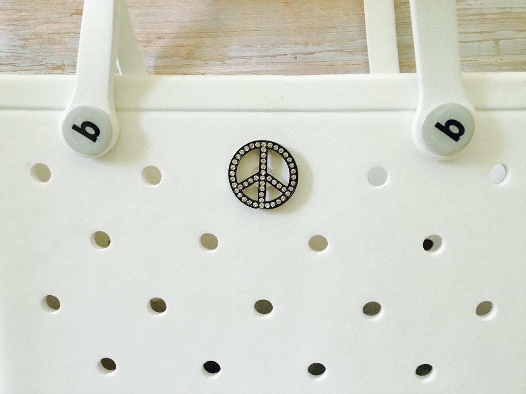 Bling Crystal / Peace Sign / Charm Attachment for Bogg Bag Beach Bag ...