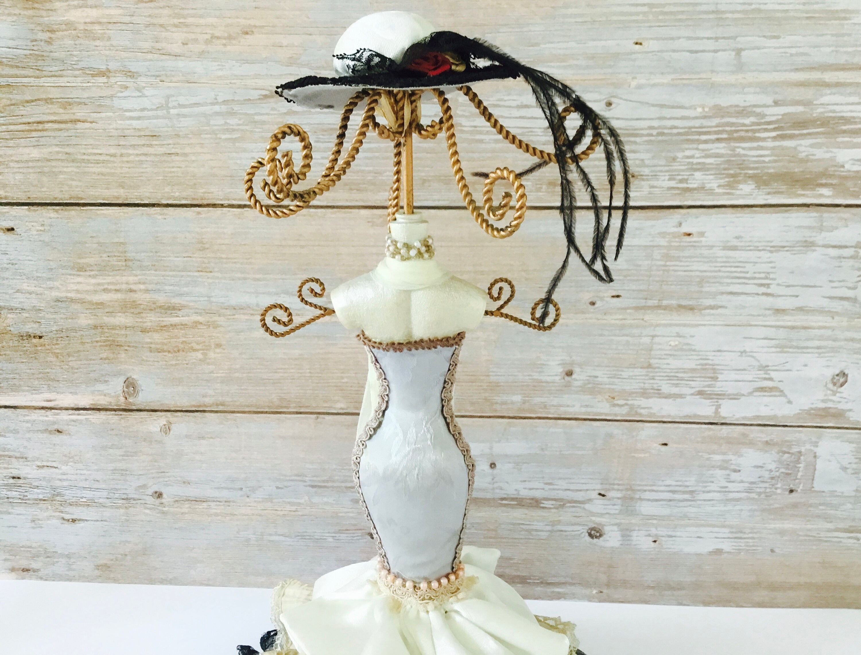 Coquette Vintage Victorian Mannequin Jewelry Display Stand Dress Holder ...
