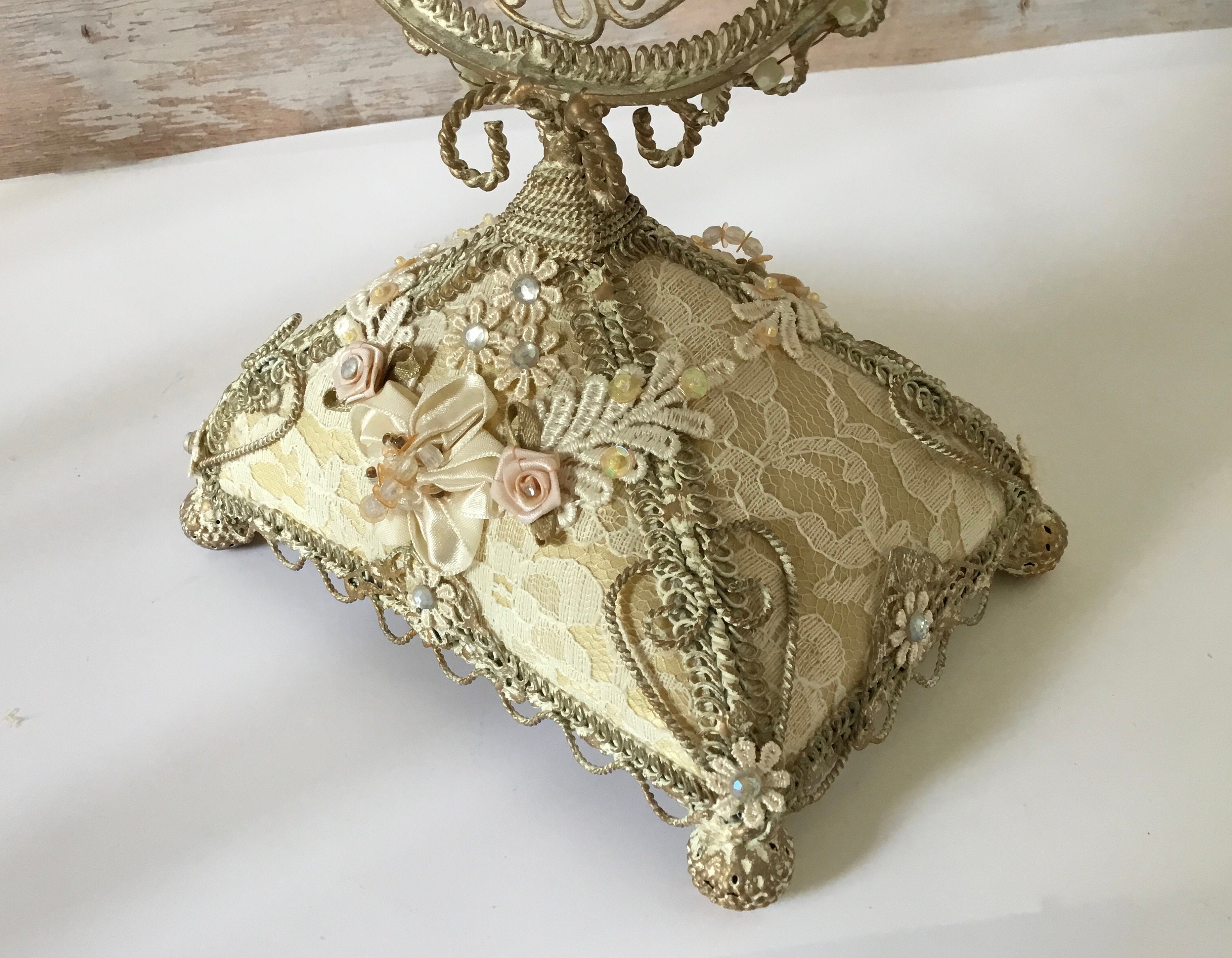 Coquette Vintage Victorian Antique Shabby Chic Table Mirror Vanity ...