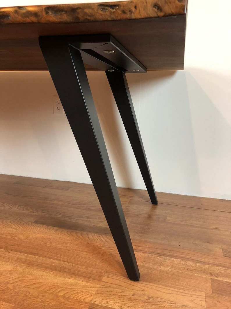 Midcentury Modern Corner Post Table Legs . Metal Table Desk Base Legs ...