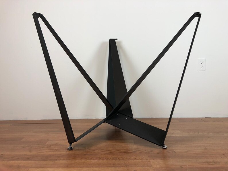 Triple Triangle Metal Table Base Legs Black for Round Top Wood Table ...